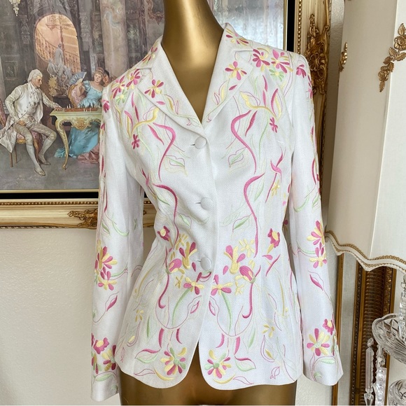 John Meyer of Norwich | Jackets & Coats | John Meyer Floral Embroidered ...